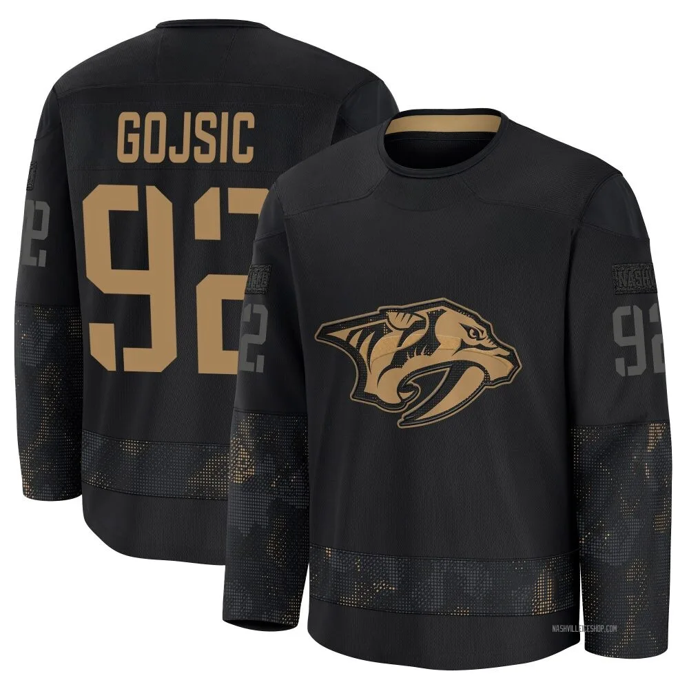 Premium Hiroki Gojsic Black Nashville Predators 2024 Military ...